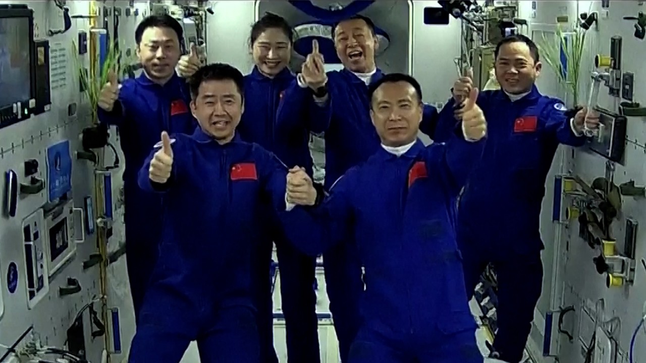 ‘Finally, you are here!’: Chinese astronauts in historic encounter ...